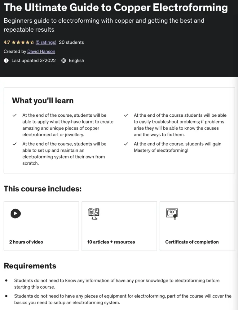 The Ultimate Guide To Copper Electroforming | Hobbyist Geek